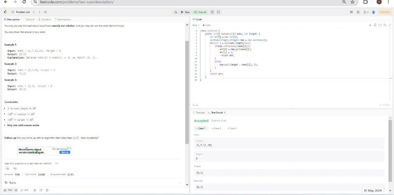 Harini T on LinkedIn: #java #leetcode #two Harini T on LinkedIn: #java #leetcode #two