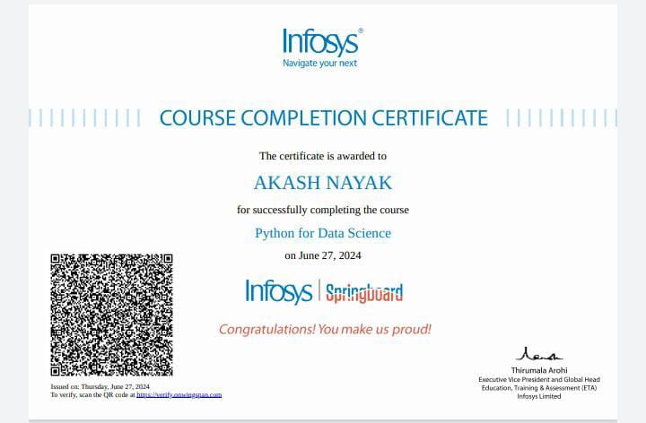 AKASH NAYAK on LinkedIn: #python #datascience #certified # ... AKASH NAYAK on LinkedIn: #python #datascience #certified # ...