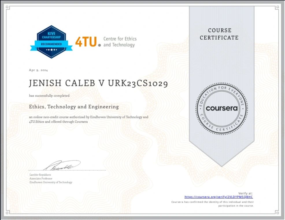 JENISH CALEB on LinkedIn: I have successfully completed certificate ... JENISH CALEB on LinkedIn: I have successfully completed certificate ...