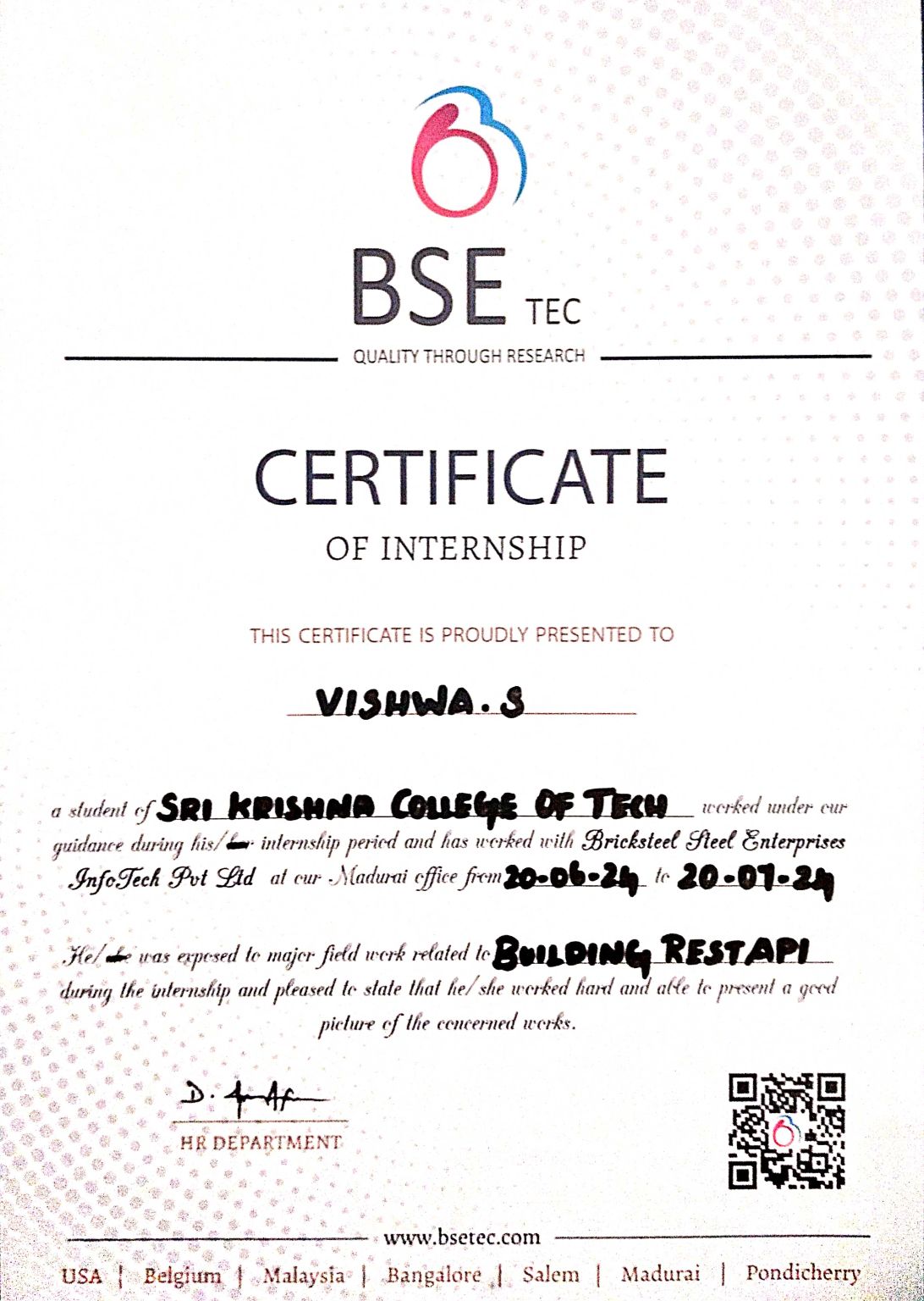 Vishwa S on LinkedIn: #restapi #nodejs #expressjs #mangodb #internship Vishwa S on LinkedIn: #restapi #nodejs #expressjs #mangodb #internship