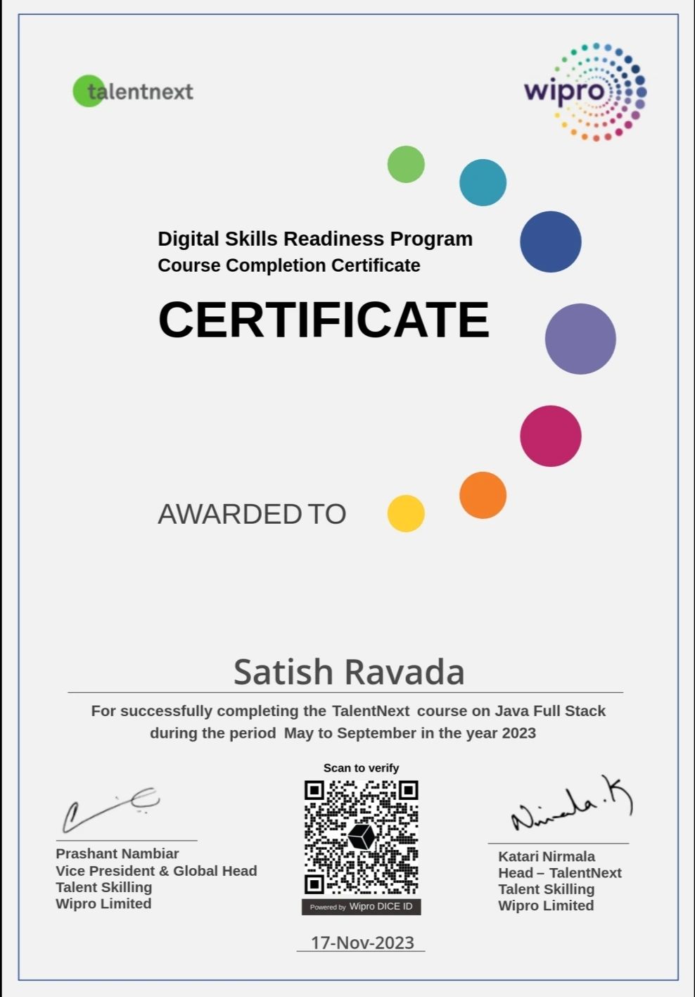 Satish Ravada on LinkedIn: #connections #javafullstack #wipro #talentnext Satish Ravada on LinkedIn: #connections #javafullstack #wipro #talentnext