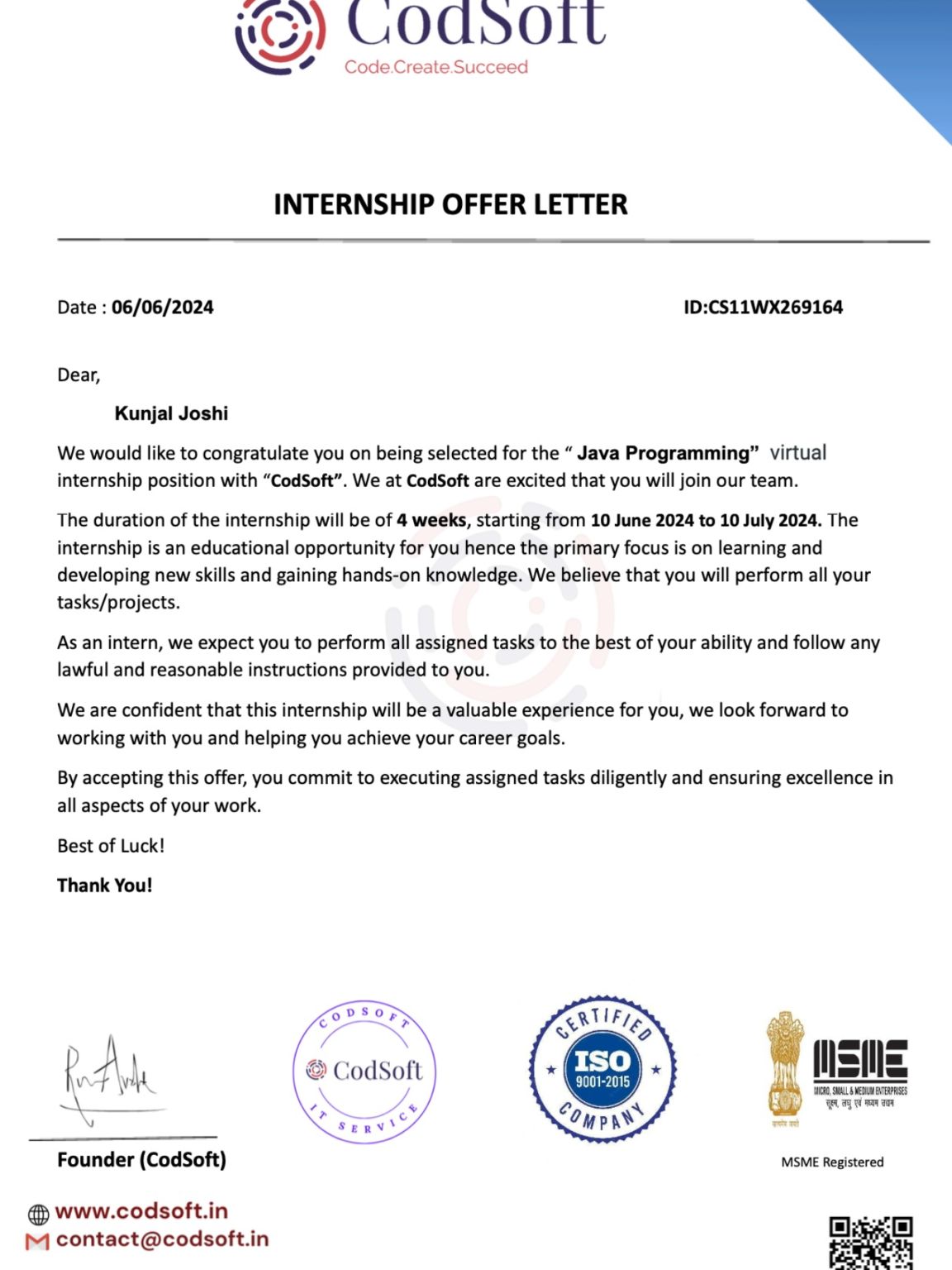 Kunjal Joshi on LinkedIn: #codsoft #internship Kunjal Joshi on LinkedIn: #codsoft #internship