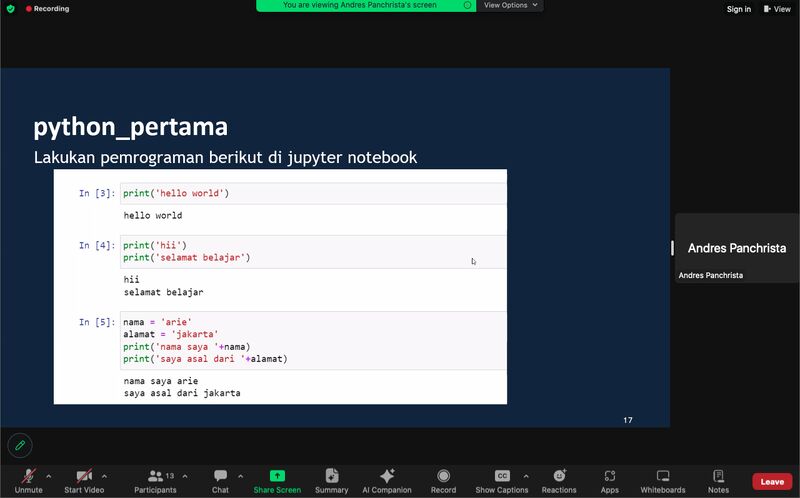 Danny Spraguso Yuwono on LinkedIn: Learn python basics with kang Andres ... Danny Spraguso Yuwono on LinkedIn: Learn python basics with kang Andres ...