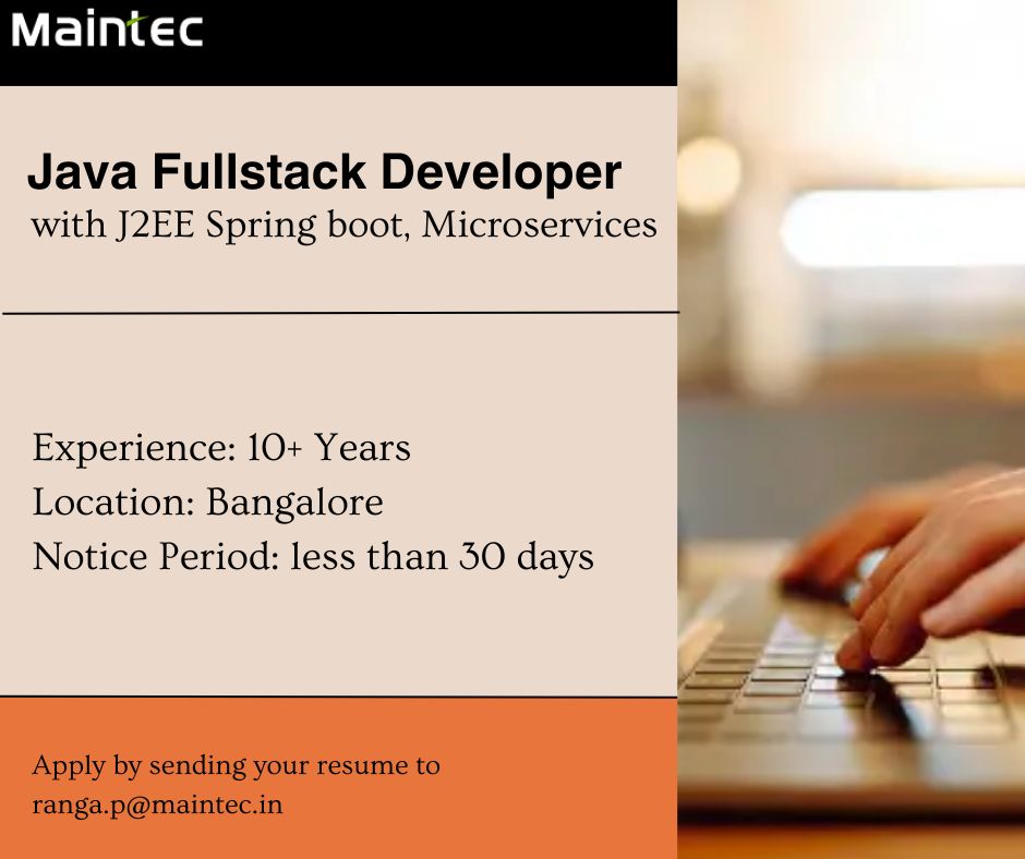 Maintec Technologies - India on LinkedIn: Java Fullstack Developer with ... Maintec Technologies - India on LinkedIn: Java Fullstack Developer with ...