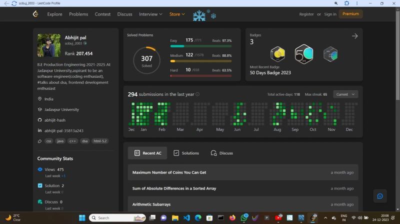 Abhijit Pal on LinkedIn: #leetcode #dsa #competitiveprogramming Abhijit Pal on LinkedIn: #leetcode #dsa #competitiveprogramming