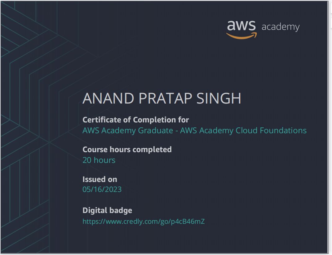 Anand Pratap Singh on LinkedIn: AWS-Cloud Foundation Anand Pratap Singh on LinkedIn: AWS-Cloud Foundation