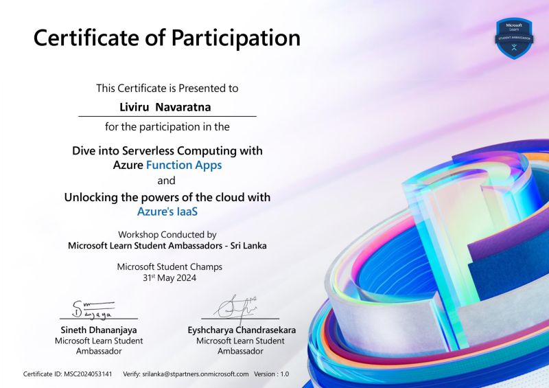 Liviru Navaratna on LinkedIn: #mlsa #srilanka #microsoft #techskills Liviru Navaratna on LinkedIn: #mlsa #srilanka #microsoft #techskills