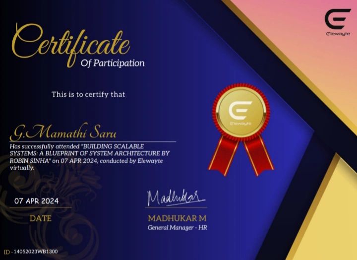 G.Mamathi Saru on LinkedIn: Heyy connections🪄 😇 In recognition of my… G.Mamathi Saru on LinkedIn: Heyy connections🪄 😇 In recognition of my…