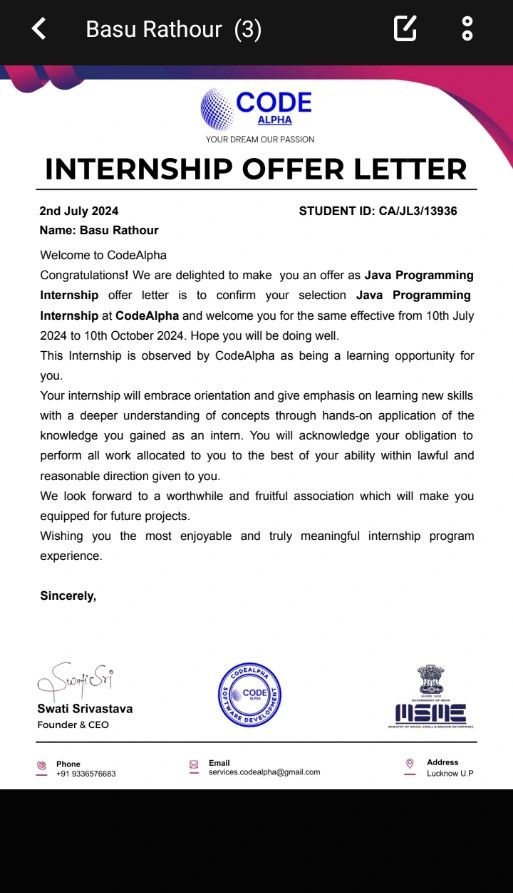 Basu Rathour on LinkedIn: #programming #javaprogramming #coding Basu Rathour on LinkedIn: #programming #javaprogramming #coding