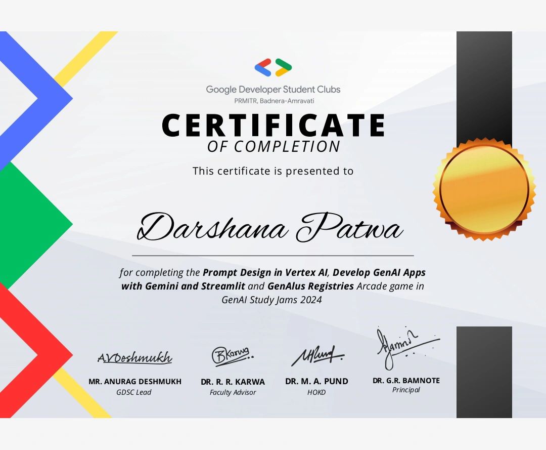 Darshana Patwa on LinkedIn: #genai #gdsc #gdscprmitr # ... Darshana Patwa on LinkedIn: #genai #gdsc #gdscprmitr # ...