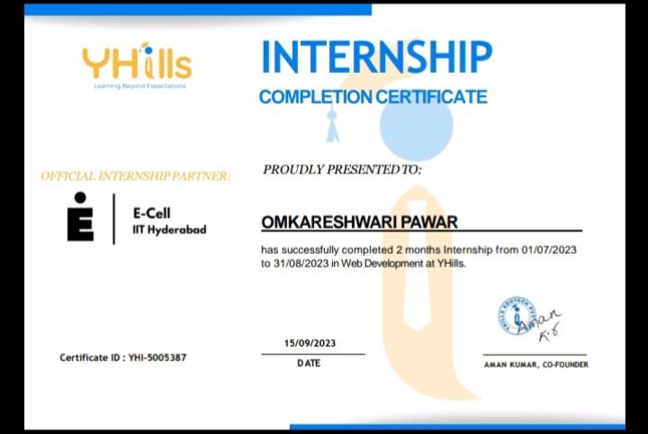 omkareshwari pawar on LinkedIn: #yhills #webdevlopment omkareshwari pawar on LinkedIn: #yhills #webdevlopment