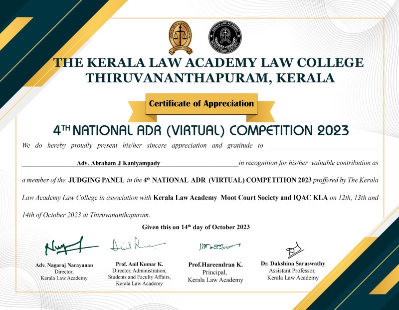 Adv. Abraham J Kaniyampady on LinkedIn: #adr #keralalawacademy # ... Adv. Abraham J Kaniyampady on LinkedIn: #adr #keralalawacademy # ...