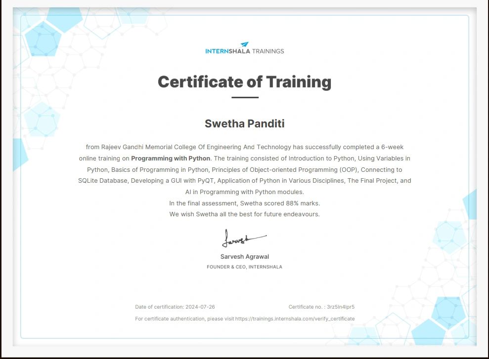 Swetha Panditi on LinkedIn: # Hello Connections 🦋 . I completed ... Swetha Panditi on LinkedIn: # Hello Connections 🦋 . I completed ...