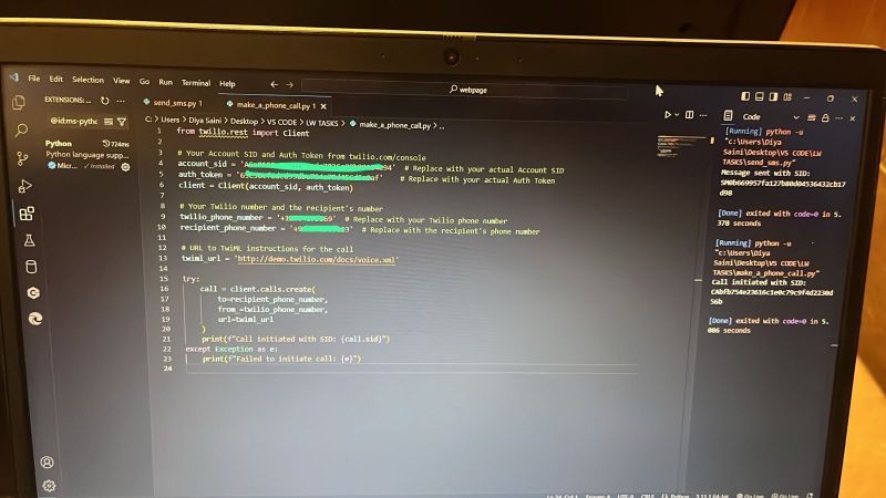 Ayushi Saini on LinkedIn: #python #twilio #automation #techachievement ... Ayushi Saini on LinkedIn: #python #twilio #automation #techachievement ...