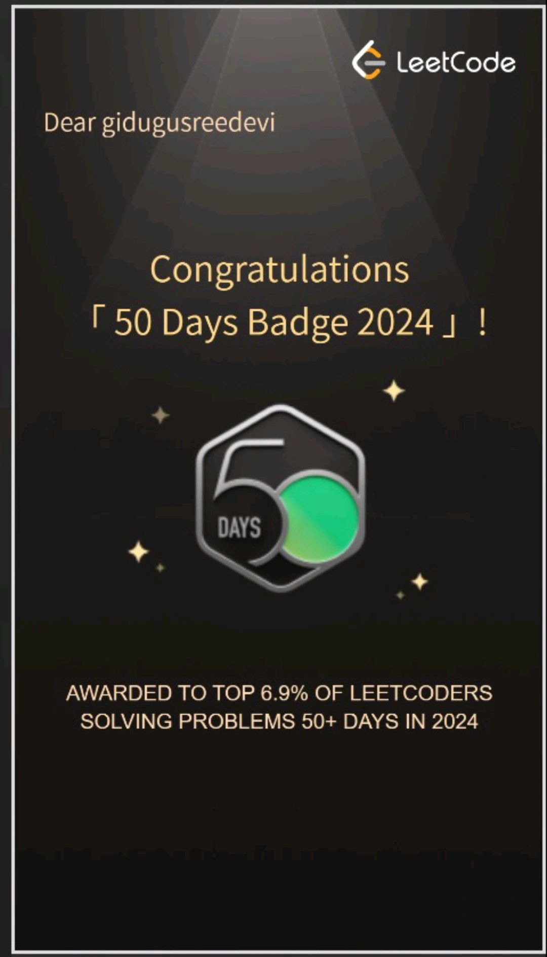 Sreedevi Gidugu on LinkedIn: #leetcode #codingmilestone Sreedevi Gidugu on LinkedIn: #leetcode #codingmilestone