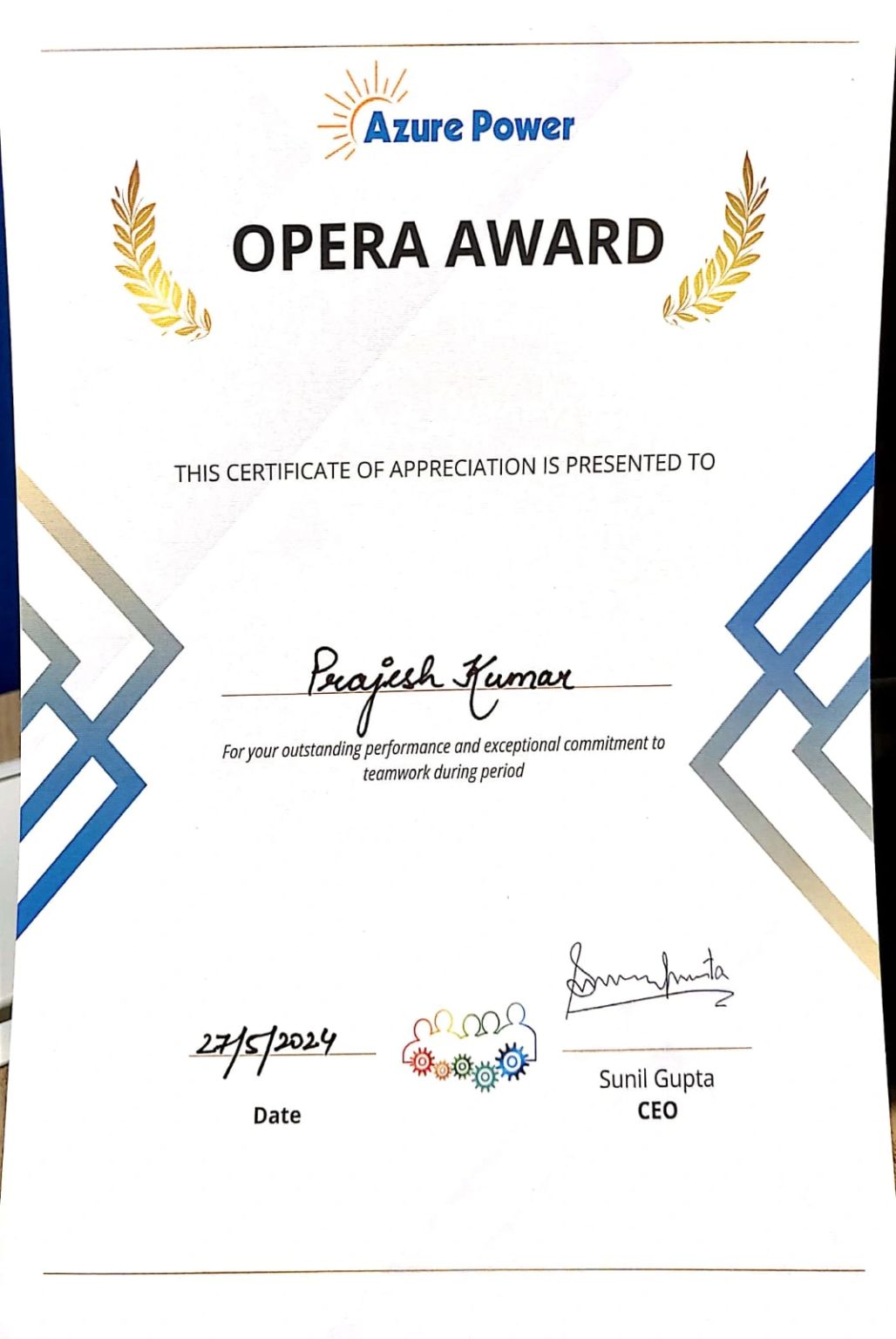 Prajesh Sachan on LinkedIn: Contribution for the Project rewarded at ... Prajesh Sachan on LinkedIn: Contribution for the Project rewarded at ...