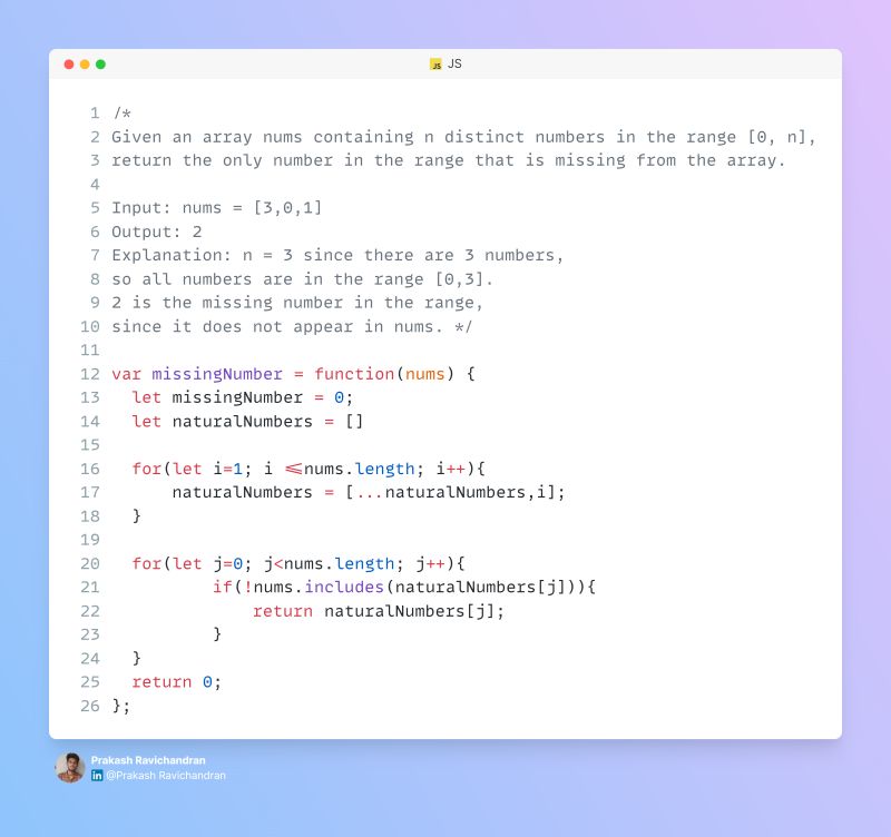 Prakash Ravichandran on LinkedIn: #dsa #javascript #leetcode Prakash Ravichandran on LinkedIn: #dsa #javascript #leetcode