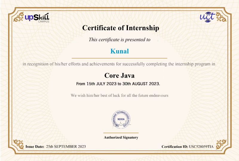 Kunal Choudhary on LinkedIn: #internship #internshipopportunity #corejava Kunal Choudhary on LinkedIn: #internship #internshipopportunity #corejava