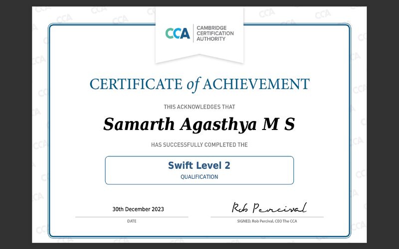 Samarth Agasthya M S on LinkedIn: #swift #ios Samarth Agasthya M S on LinkedIn: #swift #ios