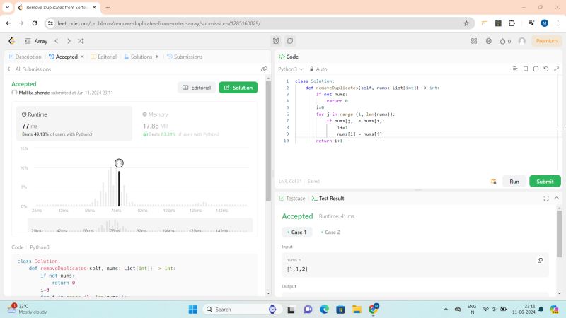 Mallika Shende on LinkedIn: #100daysofcode #python #dsa #leetcode # ... Mallika Shende on LinkedIn: #100daysofcode #python #dsa #leetcode # ...