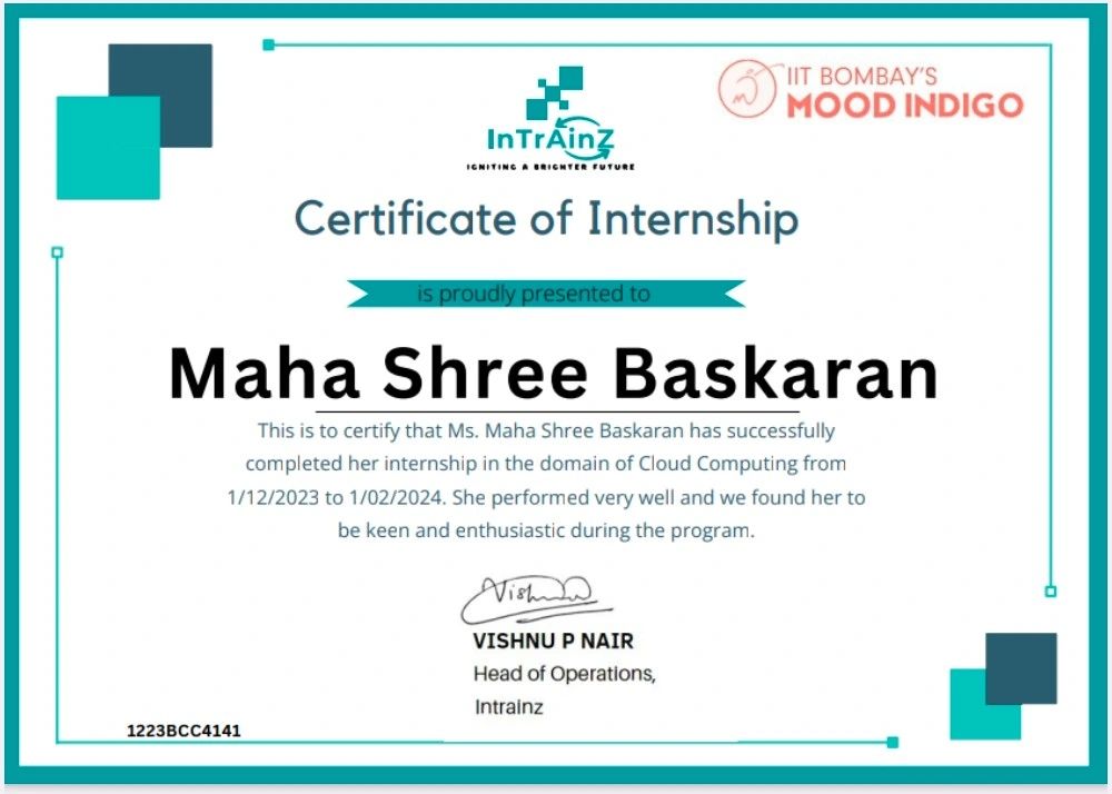 Maha Shree B on LinkedIn: #intrainz Maha Shree B on LinkedIn: #intrainz