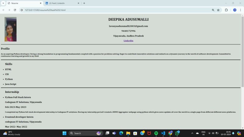 Deepika Adusumalli on LinkedIn: #html #css Deepika Adusumalli on LinkedIn: #html #css