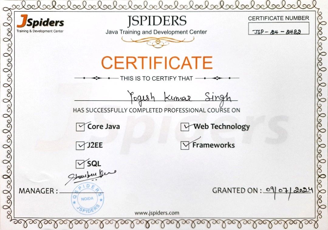 Yogesh Kumar Singh on LinkedIn: #certification #corejava # ... Yogesh Kumar Singh on LinkedIn: #certification #corejava # ...