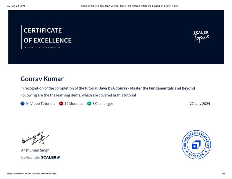 Gourav Kumar on LinkedIn: #java #datastructures #algorithms #scaler # ... Gourav Kumar on LinkedIn: #java #datastructures #algorithms #scaler # ...