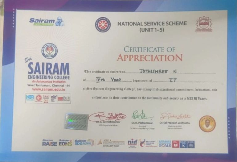 JOTHI SHREE N on LinkedIn: #sairaminstitutions #nss #rj #sairamnss # ... JOTHI SHREE N on LinkedIn: #sairaminstitutions #nss #rj #sairamnss # ...