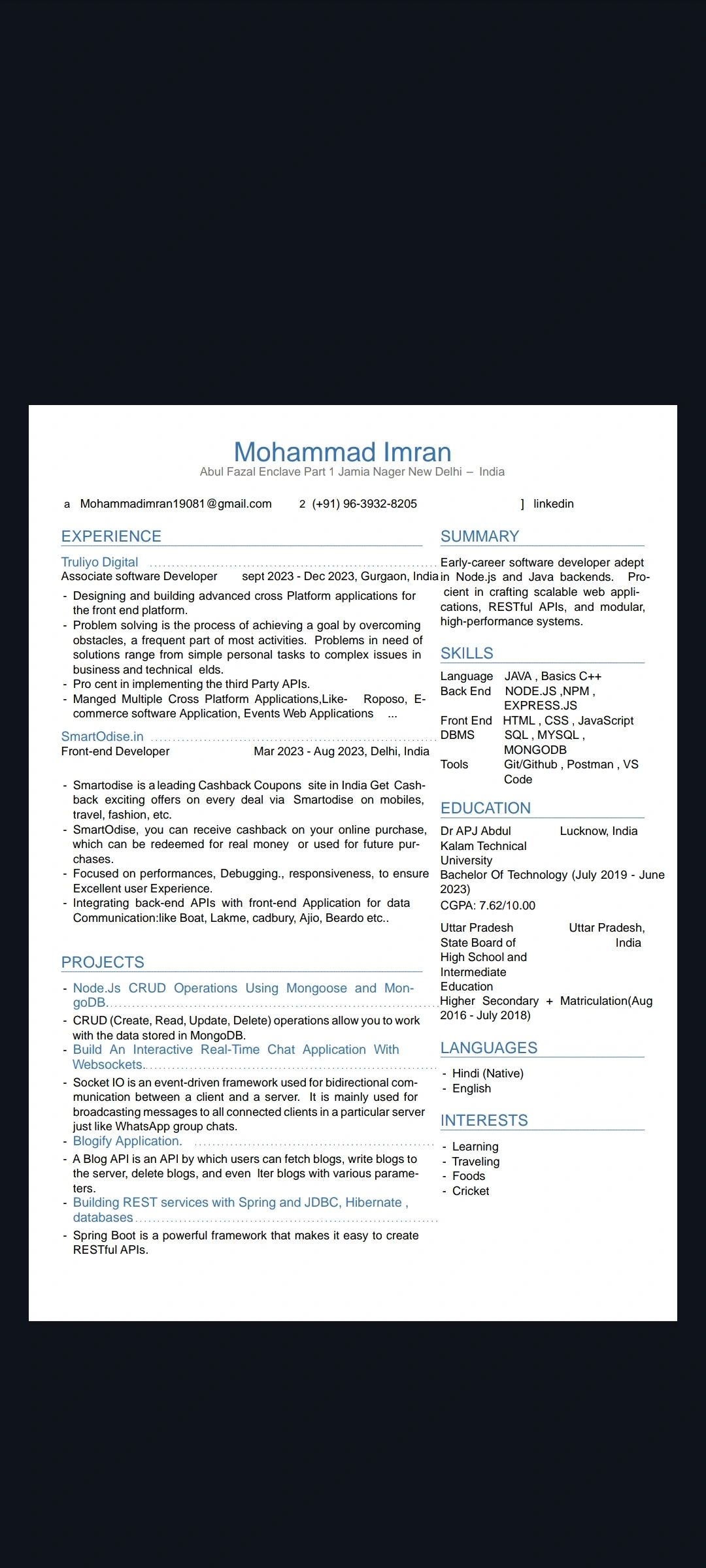 MOHAMMAD IMRAN on LinkedIn: Seeking New Opportunities! Full-Stack ... MOHAMMAD IMRAN on LinkedIn: Seeking New Opportunities! Full-Stack ...