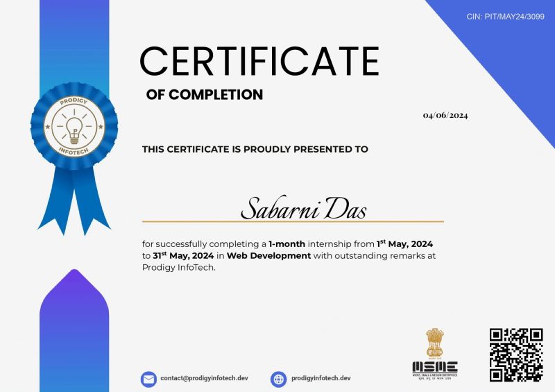 Sabarni Das on LinkedIn: #internship #prodigyinfotech #skills Sabarni Das on LinkedIn: #internship #prodigyinfotech #skills