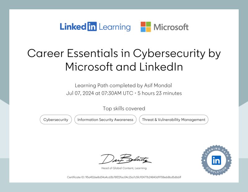 Asif Mondal on LinkedIn: Certificate of Completion Asif Mondal on LinkedIn: Certificate of Completion