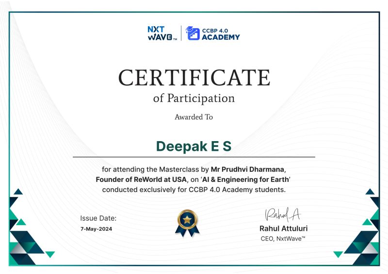 Deepak E S on LinkedIn: #nxtwave #masterclass Deepak E S on LinkedIn: #nxtwave #masterclass
