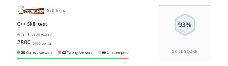 Aman Tripathi on LinkedIn: #codechef #cplusplus #skilltest # ... Aman Tripathi on LinkedIn: #codechef #cplusplus #skilltest # ...