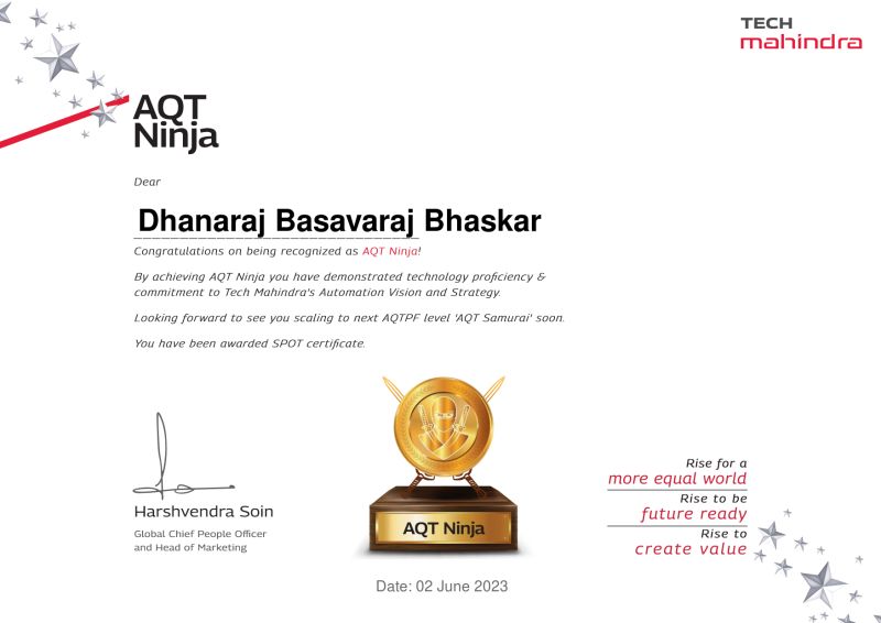 Dhanaraj Bhaskar on LinkedIn: #thankyou #techmahindra #kudos Dhanaraj Bhaskar on LinkedIn: #thankyou #techmahindra #kudos