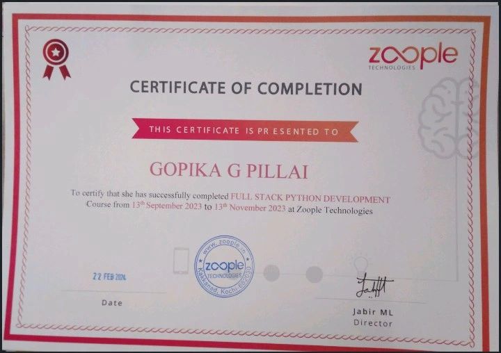 Gopika G pillai on LinkedIn: Successfully completed Gopika G pillai on LinkedIn: Successfully completed