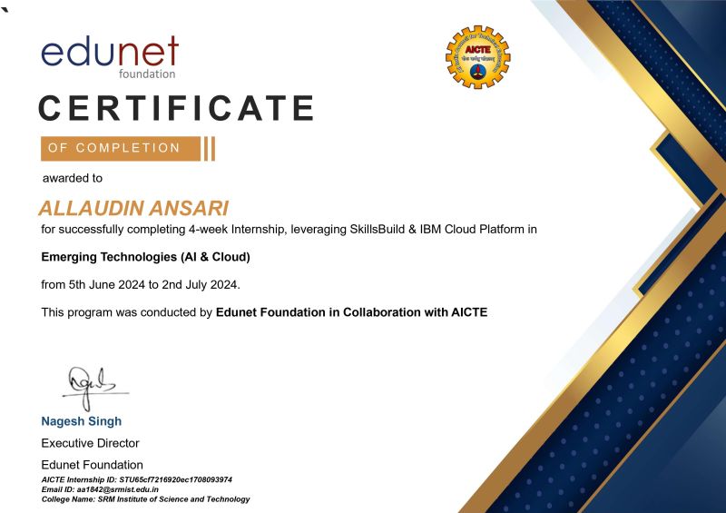 Allaudin Ansari on LinkedIn: #internship #ai #cloudcomputing #ibmcloud ... Allaudin Ansari on LinkedIn: #internship #ai #cloudcomputing #ibmcloud ...