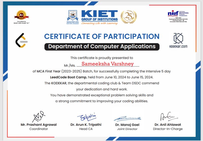 Sameeksha Varshney on LinkedIn: #leetcode #codingbootcamp #teamdsdc # ... Sameeksha Varshney on LinkedIn: #leetcode #codingbootcamp #teamdsdc # ...