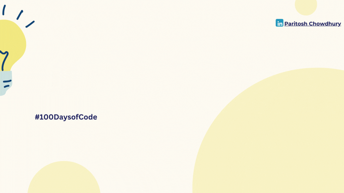 Paritosh Chowdhury on LinkedIn: #100daysofcode #coding #programming # ... Paritosh Chowdhury on LinkedIn: #100daysofcode #coding #programming # ...