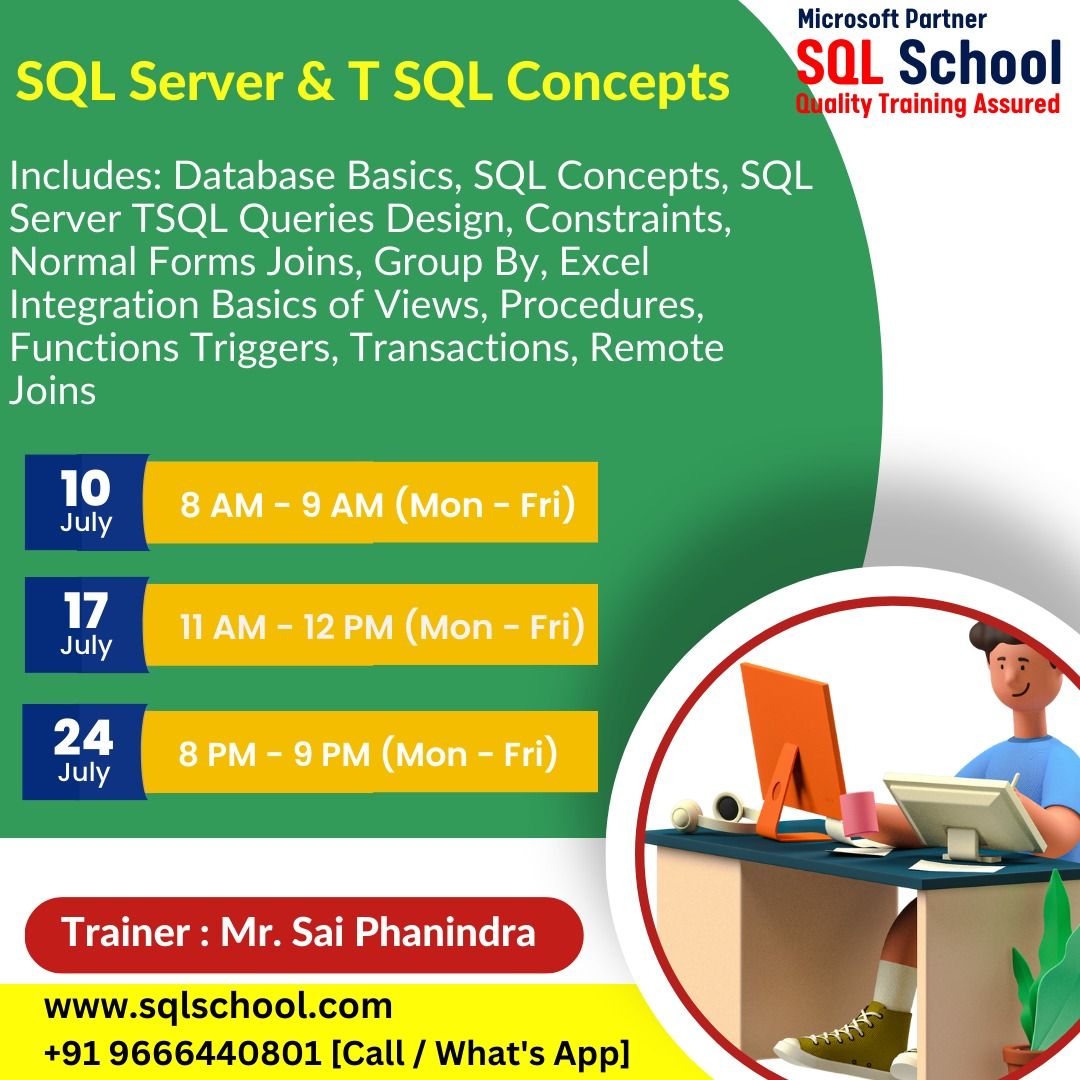SQL School (SQL Server DEV, DBA , MSBI & Power BI) Training Institute ... SQL School (SQL Server DEV, DBA , MSBI & Power BI) Training Institute ...