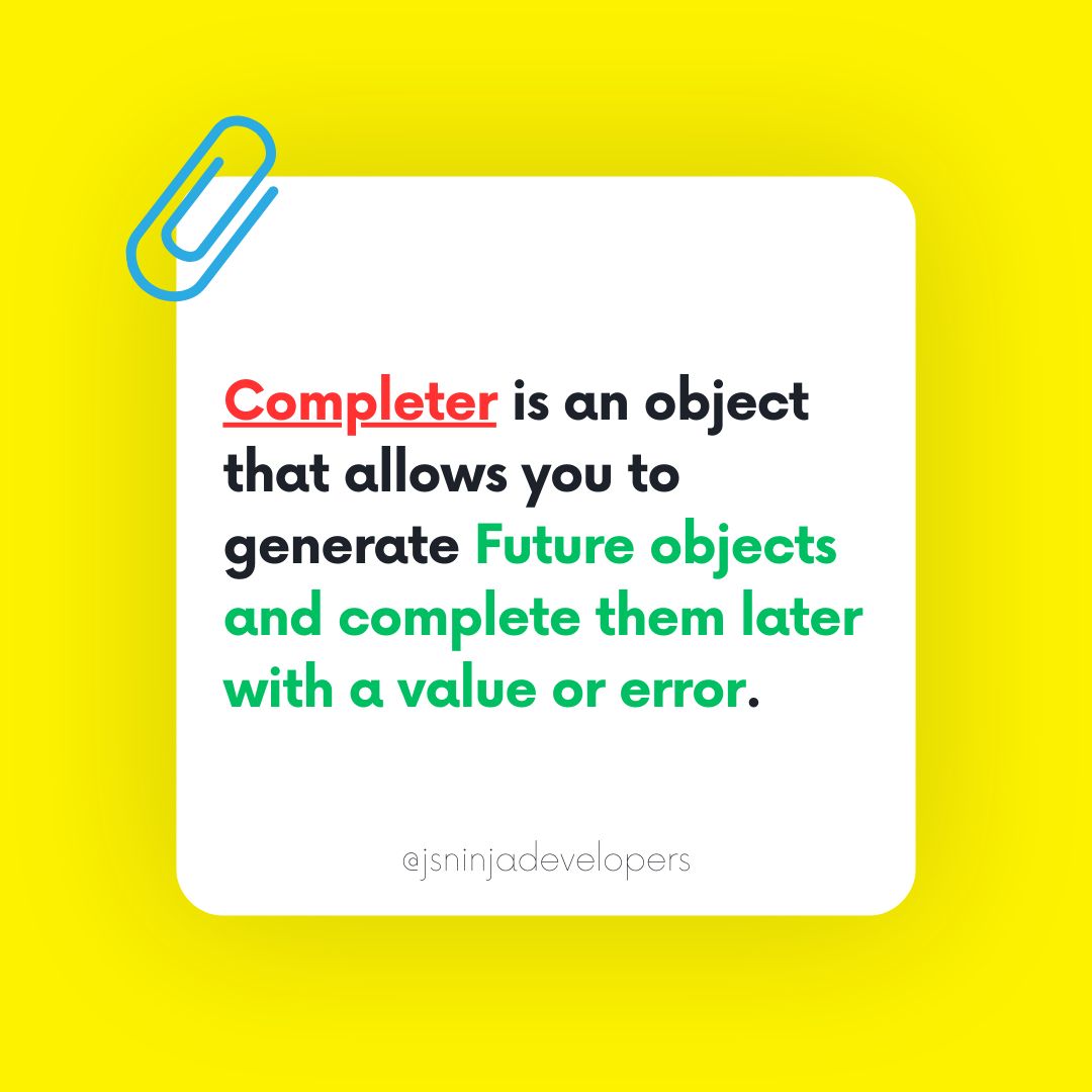 JS Ninja on LinkedIn: Completer in flutter/dart. Follow me: https ... JS Ninja on LinkedIn: Completer in flutter/dart. Follow me: https ...