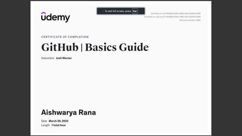 Aishwarya Rana on LinkedIn: #github #udemy #coursecompletion # ... Aishwarya Rana on LinkedIn: #github #udemy #coursecompletion # ...