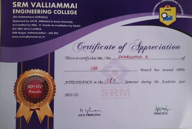 SHARULATHA R on LinkedIn: #punctuality #fullattendance #commitment # ... SHARULATHA R on LinkedIn: #punctuality #fullattendance #commitment # ...