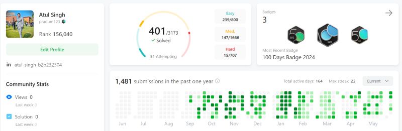 Atul Singh on LinkedIn: #leetcode #problemsolving #codingjourney # ... Atul Singh on LinkedIn: #leetcode #problemsolving #codingjourney # ...