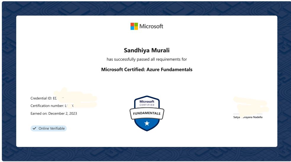 Sandhiya Murali on LinkedIn: #delightedtoshare #microsoftazure # ... Sandhiya Murali on LinkedIn: #delightedtoshare #microsoftazure # ...