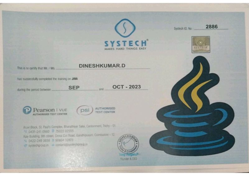 Dinesh Kumar on LinkedIn: #java #systech #programming Dinesh Kumar on LinkedIn: #java #systech #programming