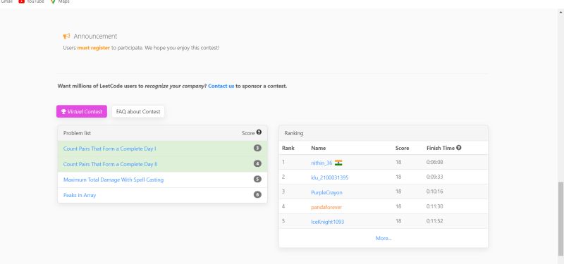 Prakhar Mishra on LinkedIn: #leetcode #codingcontest #algorithm # ... Prakhar Mishra on LinkedIn: #leetcode #codingcontest #algorithm # ...
