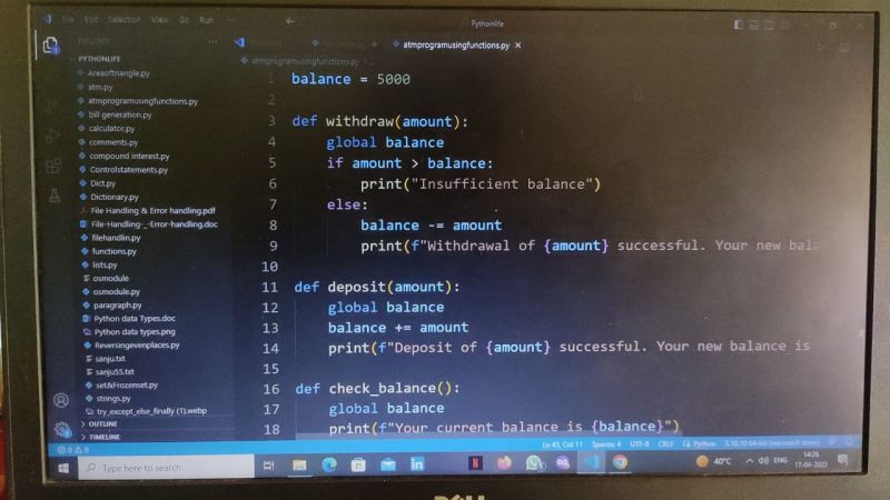 Kyavan N. on LinkedIn: Task 26 :- Write a atm program using Functions ... Kyavan N. on LinkedIn: Task 26 :- Write a atm program using Functions ...