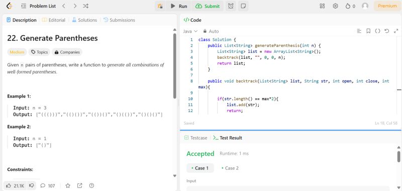 Nandini Kothari on LinkedIn: #100daysofcode #generateparentheses # ... Nandini Kothari on LinkedIn: #100daysofcode #generateparentheses # ...