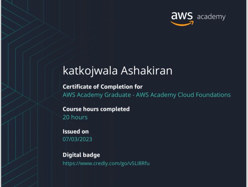 Ashakiran katkojwala on LinkedIn: #aws #cloudcomputing #awsacademy # ... Ashakiran katkojwala on LinkedIn: #aws #cloudcomputing #awsacademy # ...